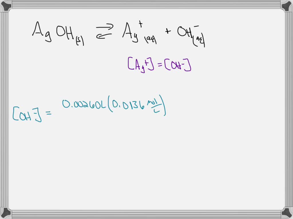 SOLVED: A 250 mL sample f saturated AgOH solution was titrated with HCI ...