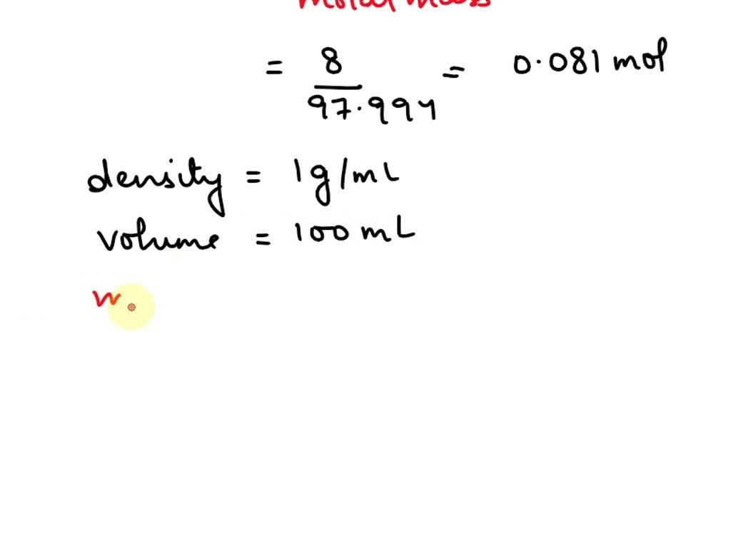 SOLVED: A solution of phosphoric acid was made by dissolving 8.00 g of H3PO4 in 100.0 mL of ...