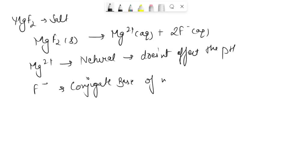 SOLVED: Determine the pH of a solution that results from placing MgF2 ...