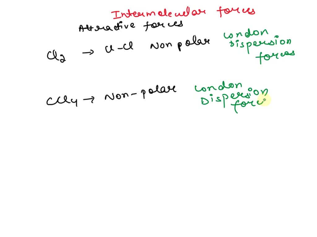 SOLVED: Determine the types of intermolecular forces in the following ...