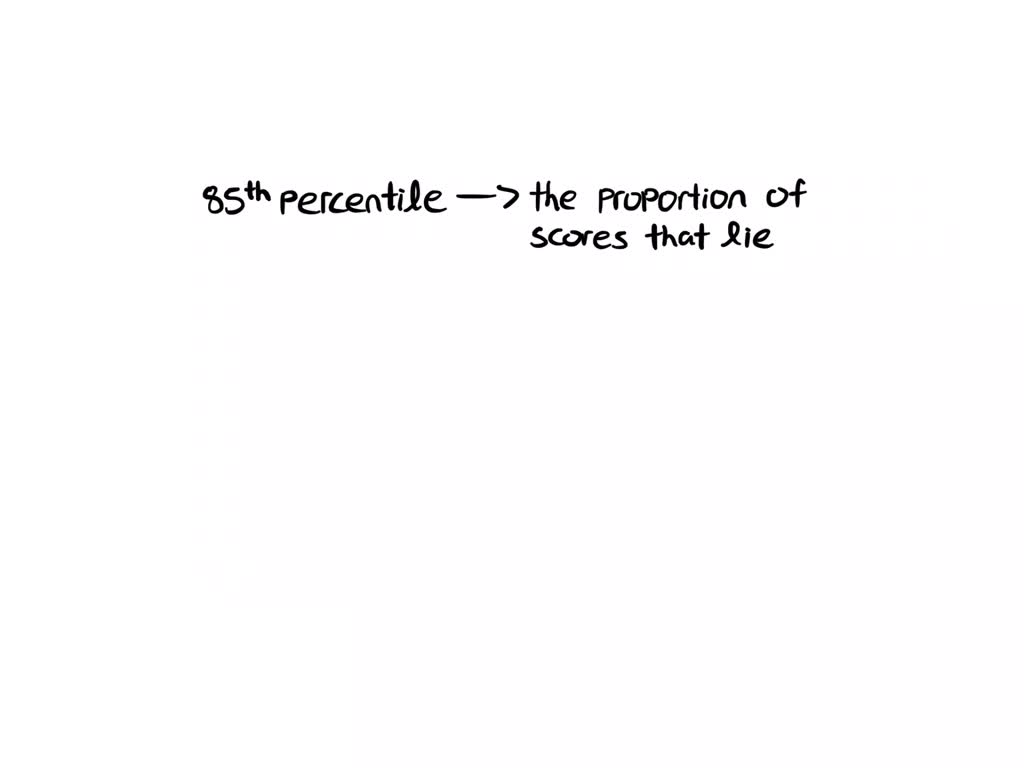 SOLVED: If you are asked to find the 85th percentile, you are being ...