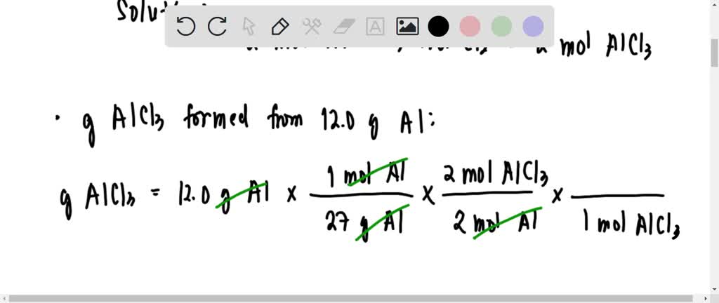 SOLVED: Aluminum reacts with chlorine gas to form aluminum chloride via ...