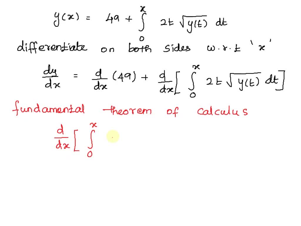 SOLVED: An integral equation is an equation that contains an unknown ...