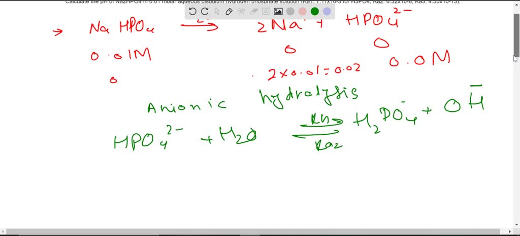 SOLVED: Calculate the pH of a 0.0300 M Na2HPO4 solution (neglect ...