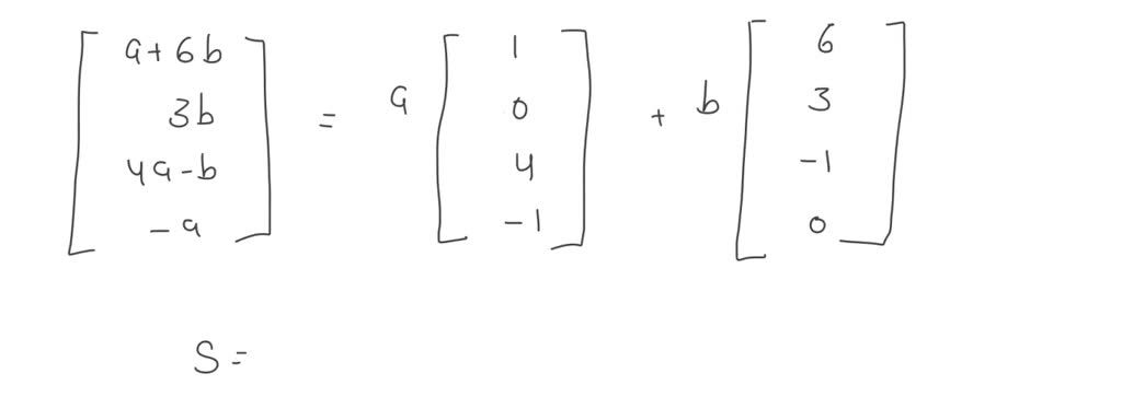 SOLVED: Let H is set of all matrices of the form 2a+b4 3c and arbitrary ...