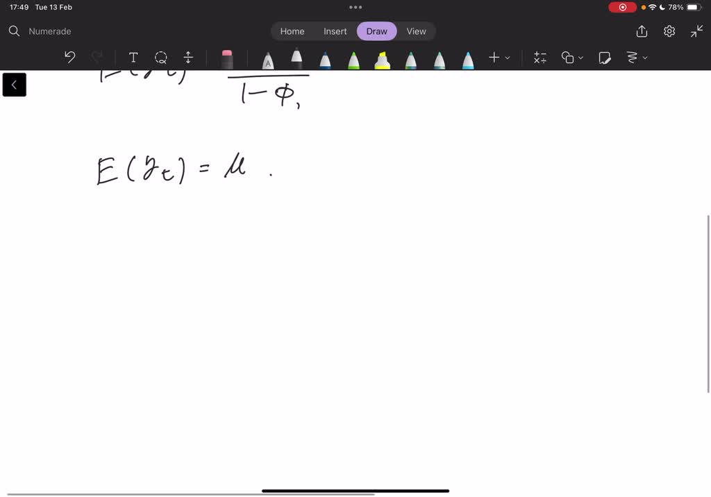 SOLVED: Prove that the expected value of an AR(1) process equal 1 1−𝜙1 SOLVED: Prove that the expected value of an AR(1) process equal 1 1−𝜙1