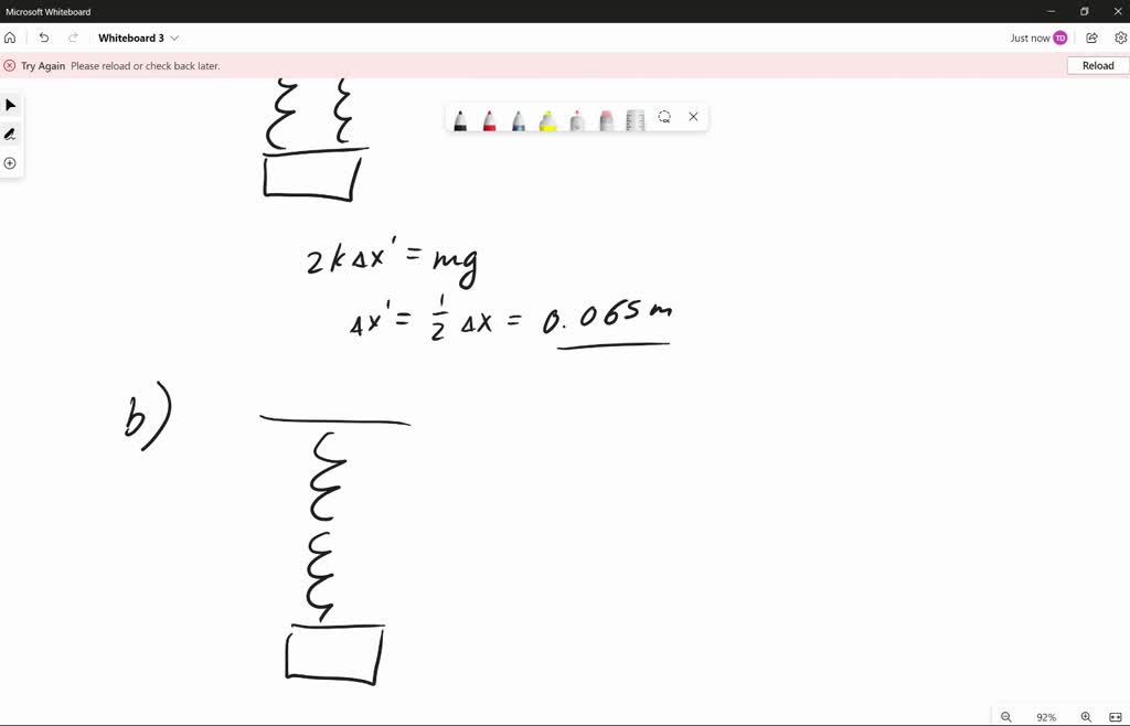 SOLVED: 6) Determine the static deflection of each of the springs in the system shown in the ...