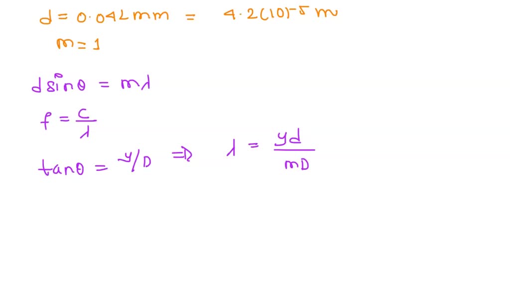 SOLVED: Monochromatic light falls on two very narrow slits 0.042 mm ...