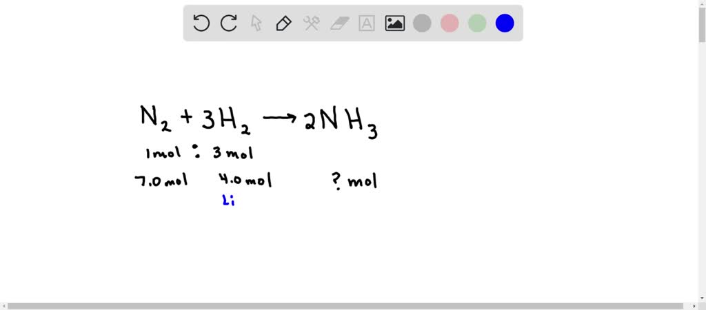 SOLVED: 'how many moles of NH3 can be produced from 3.5 moles of N2 C. Which produces less NH ...