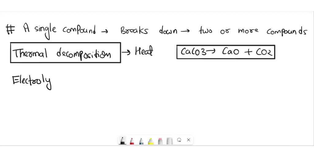 SOLVED: Explain different types of decomposition reaction withthe help ...