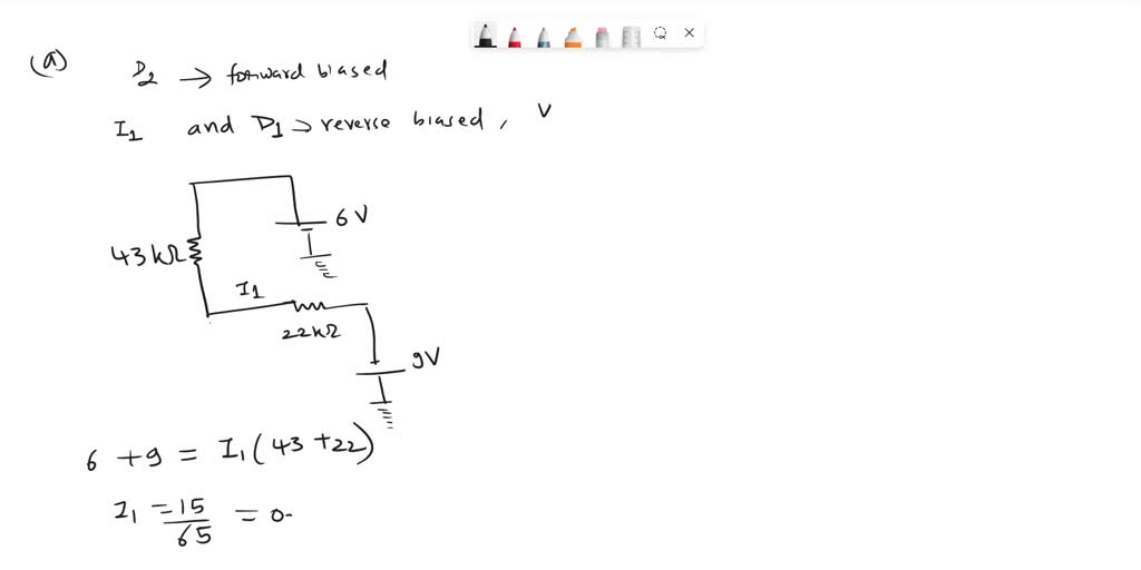 SOLVED: Texts: 1. For the following figures below, use the ideal diode model to find the values ...