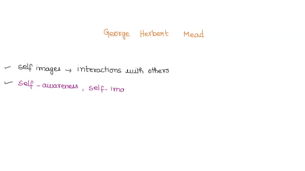 SOLVED: Discuss Mead's stages of self. Describe how the development of ...