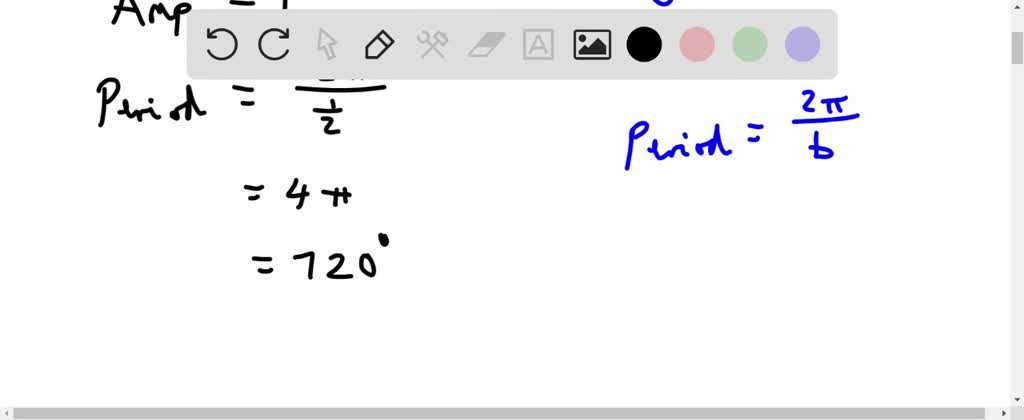 SOLVED: Determine the amplitude, the period, and the phase shift of the ...