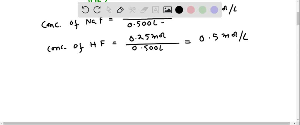 SOLVED: '22 What is the pH of a solution prepared by mixing 40.0 mL ofa 0.15 M solution of HF ...