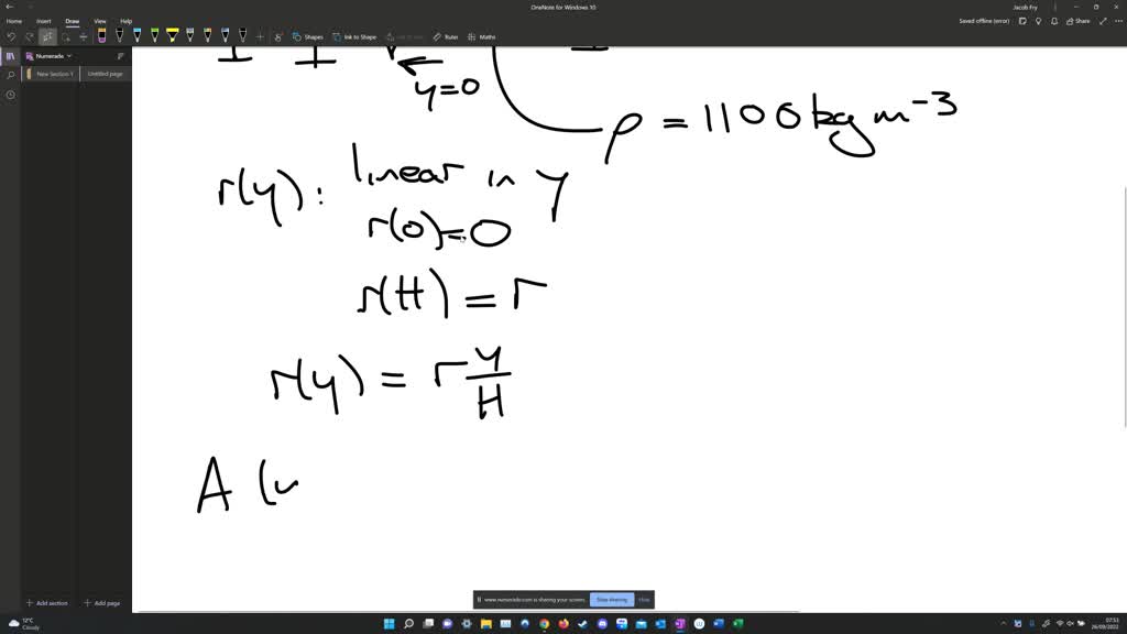 SOLVED: Calculus question. A tank in the shape of an inverted right ...