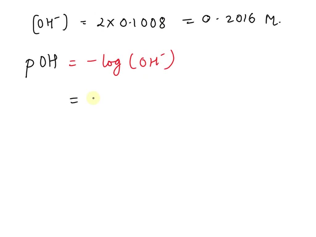 SOLVED: Barium hydroxide (Ba(OH)2) is a strong base which completely ...