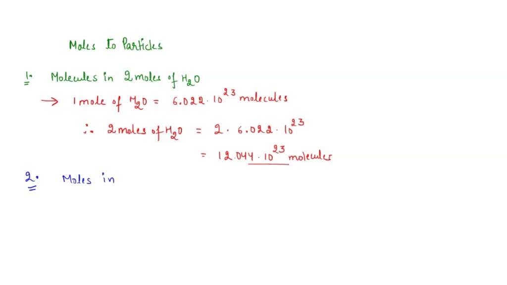 Solved More Than A Trillion Exercises Class Copy Moles To Particles