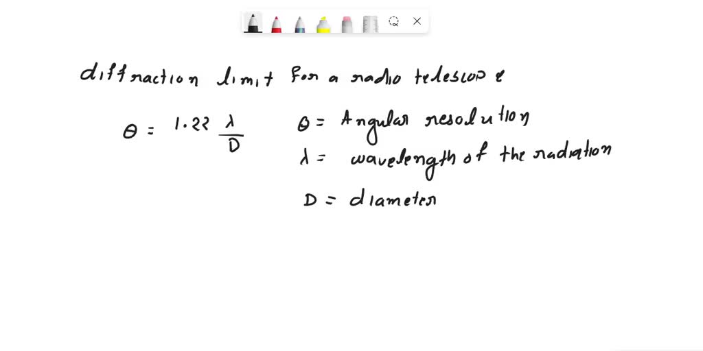 Solved Calculate The Diffraction Limit For A Radio Telescope With A