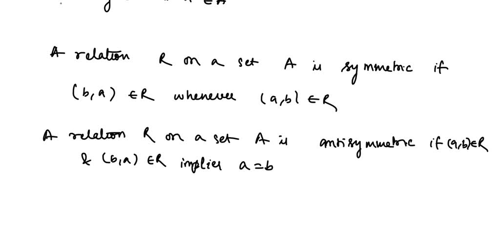 Solved Determine Whether The Binary Relation Is Reflexive Symmetric 0490