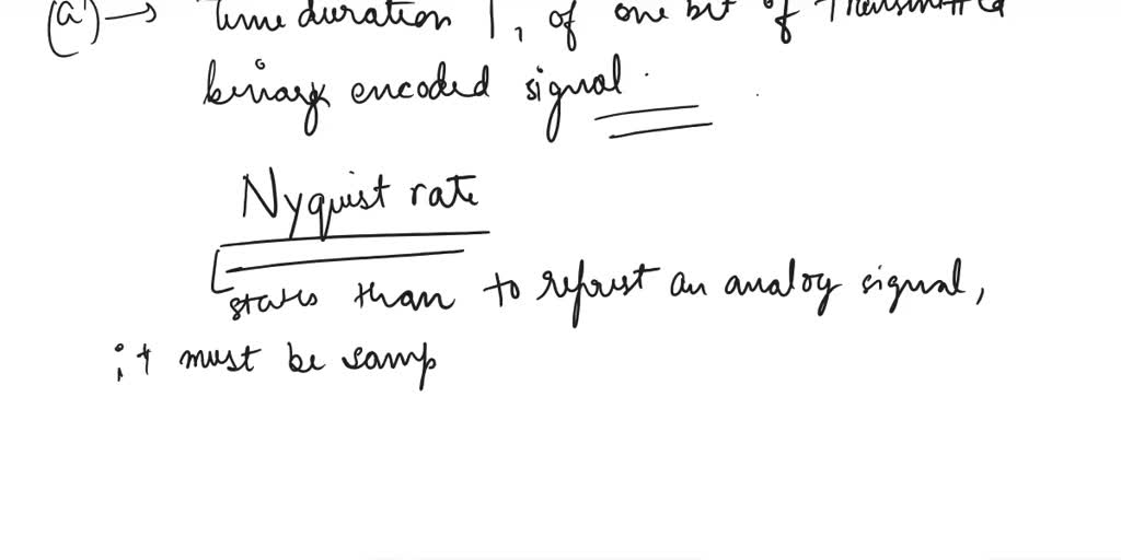 SOLVED: An analog signal is sampled at its Nyquist rate 1/Ts and quantized using L quantization ...