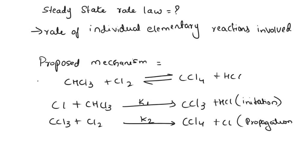 SOLVED: A photochemical mechanism for chlorination of chloroform is ...
