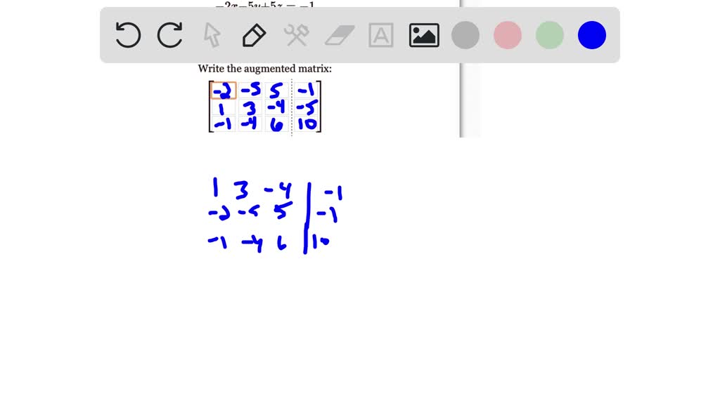 Solved Write An Augmented Matrix And Use Elementary Row Operations In Order To Solve The 