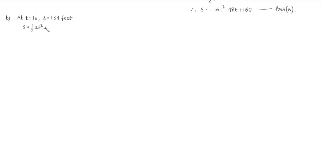 SOLVED: Question 4. An object moving vertically is at the given heights ...