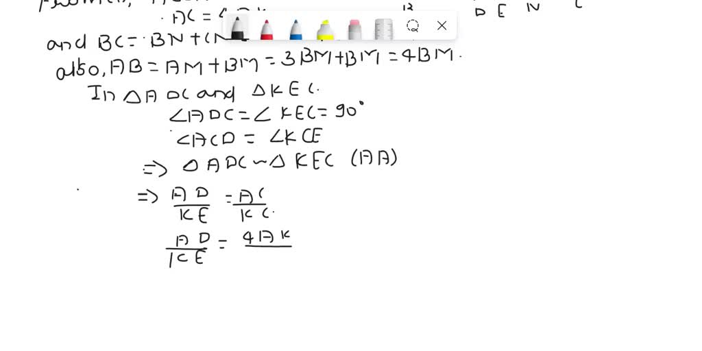 SOLVED: Problem 11. Consider triangle ABC and pick points M N,and K On ...