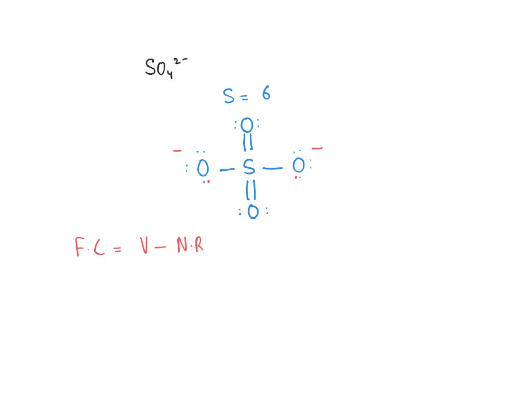 SOLVED: In the sulfate ion, SO42-, noting potential octet rule ...