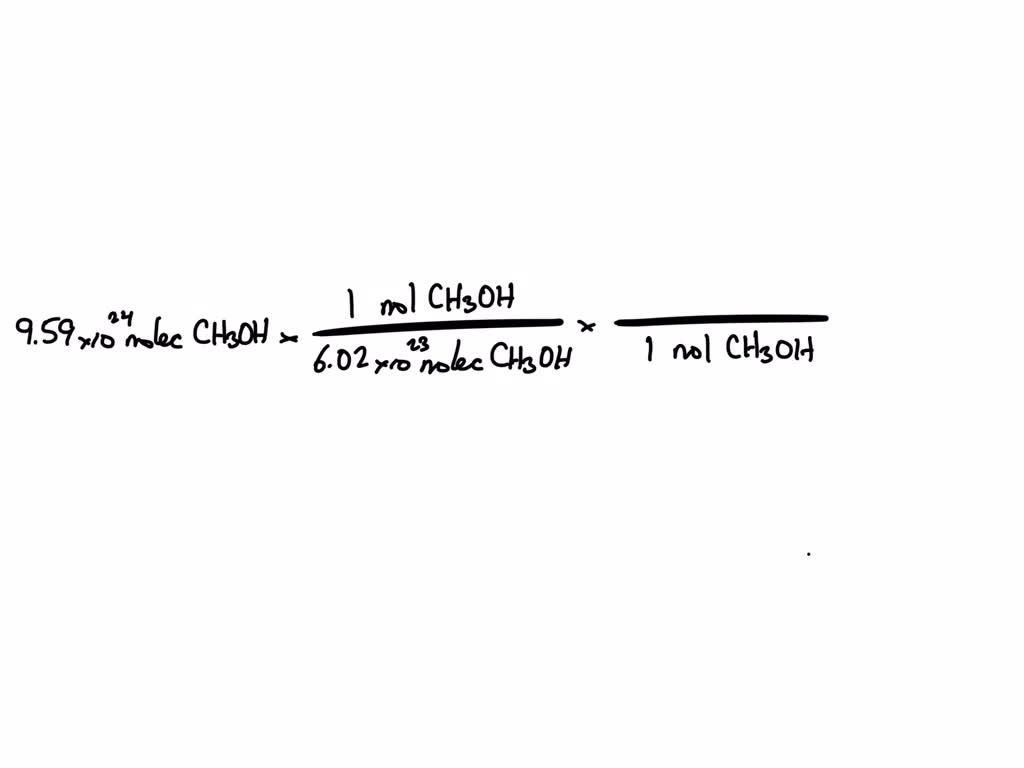 SOLVED: Calculate the number of methanol (CH3OH) molecules in 0.633 mL of methanol. Given ...