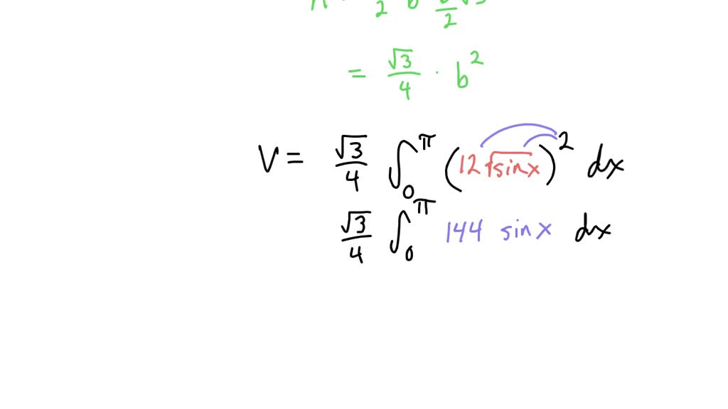 SOLVED: Find the volume of the following solids. The base solid is the region between the curve ...