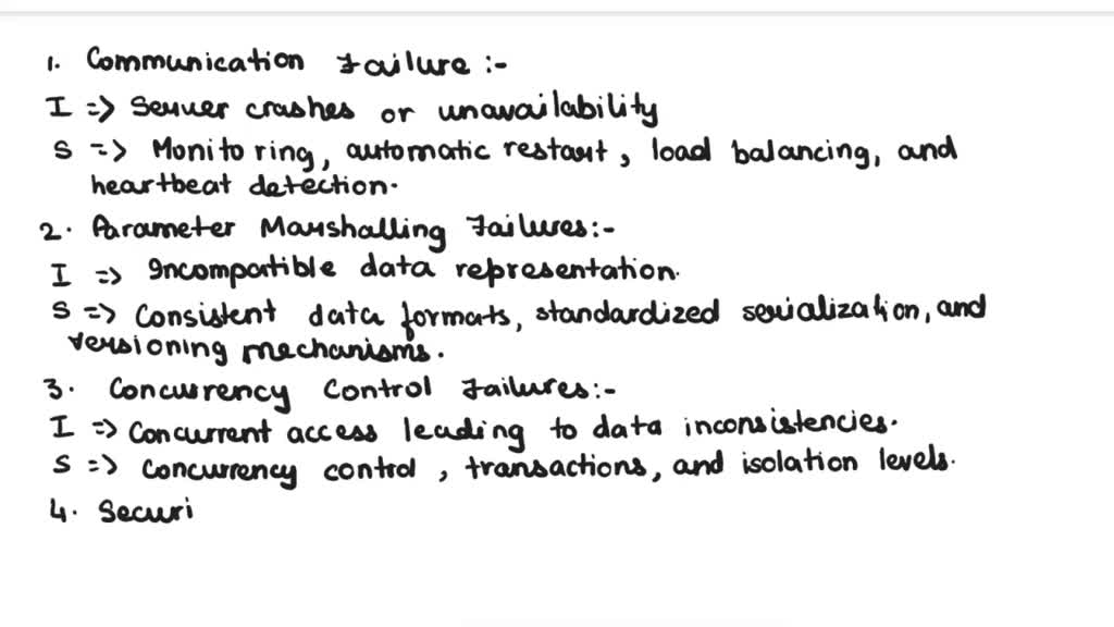 SOLVED: Discuss five different classes of failures that can occur in Remote Procedure Call (RPC ...