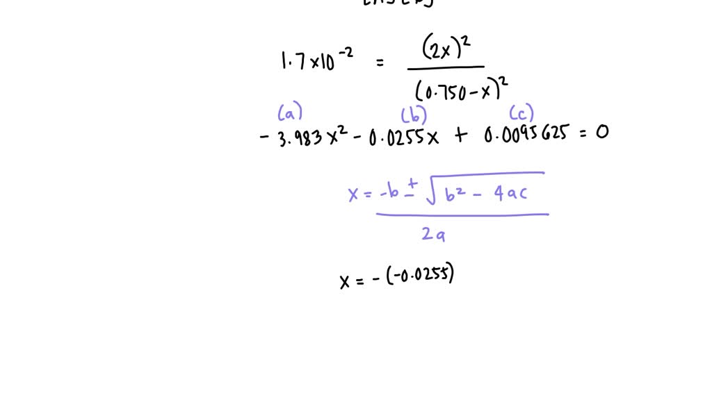 SOLVED: Given that Kc for the reaction A + B â‡” 2C is 1.7 Ã— 10â€“2 ...