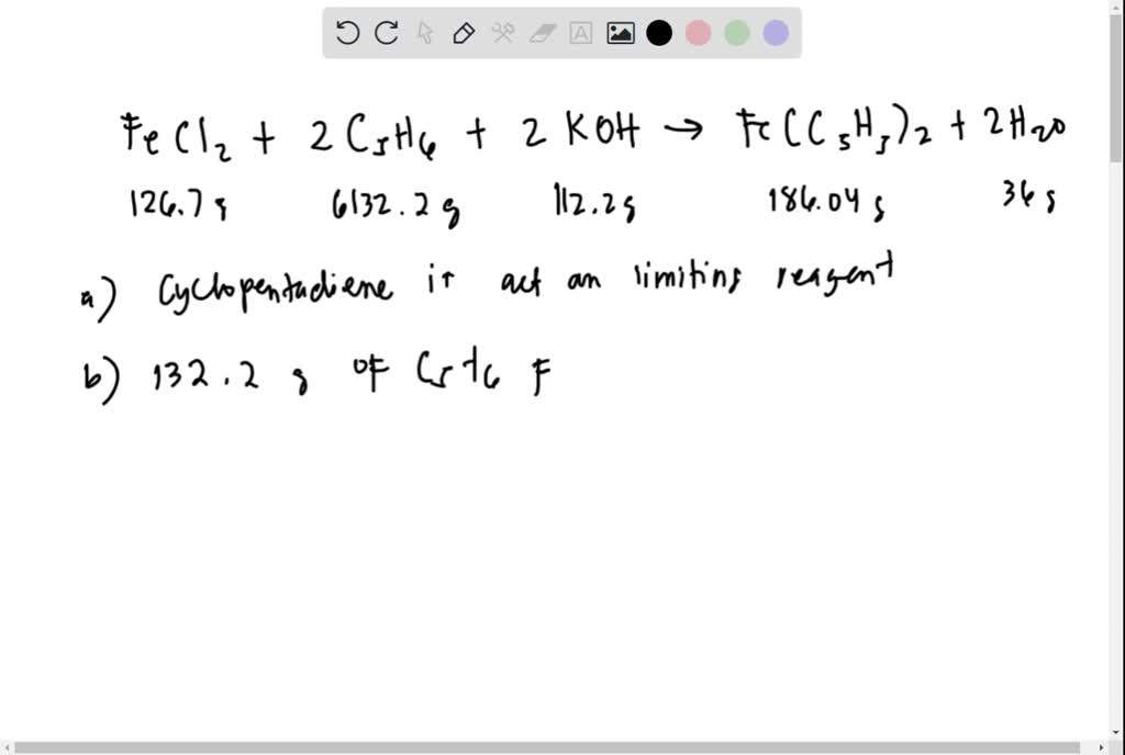 SOLVED: Ferrocene; Fe(C5H5)2, is an orange solid with a distinct odor ...