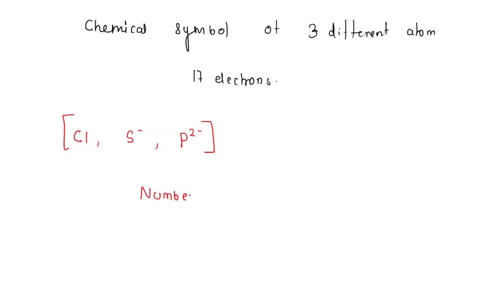 Write the chemical symbols for three different atoms or atomic anions ...