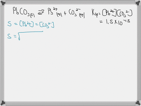 [GET ANSWER] calculate the solubility at 25 c of pbco3 in pure water ...