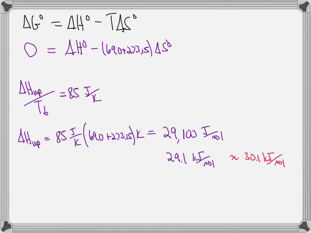 SOLVED: The boiling point of hexane is 69.0Â°C. Estimate (a) its molar ...