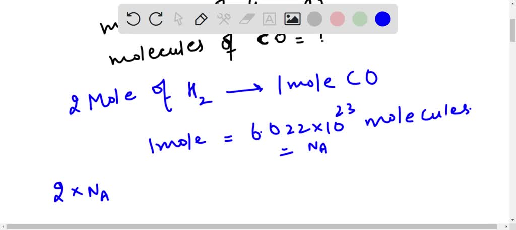 SOLVED: How many carbon monoxide molecules (CO) are needed to react with 92 hydrogen molecules ...
