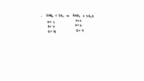 one of the reactions below is not correctly balanced which one 2nh3 7o2 ...