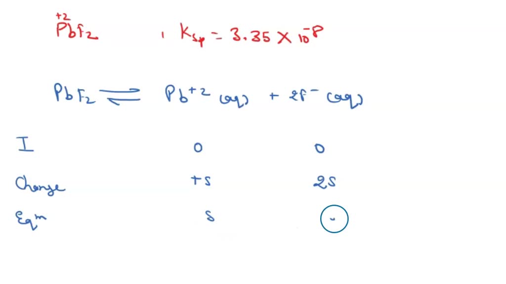 SOLVED: Calculate the concentration of Pb2+ in a saturated solution of ...