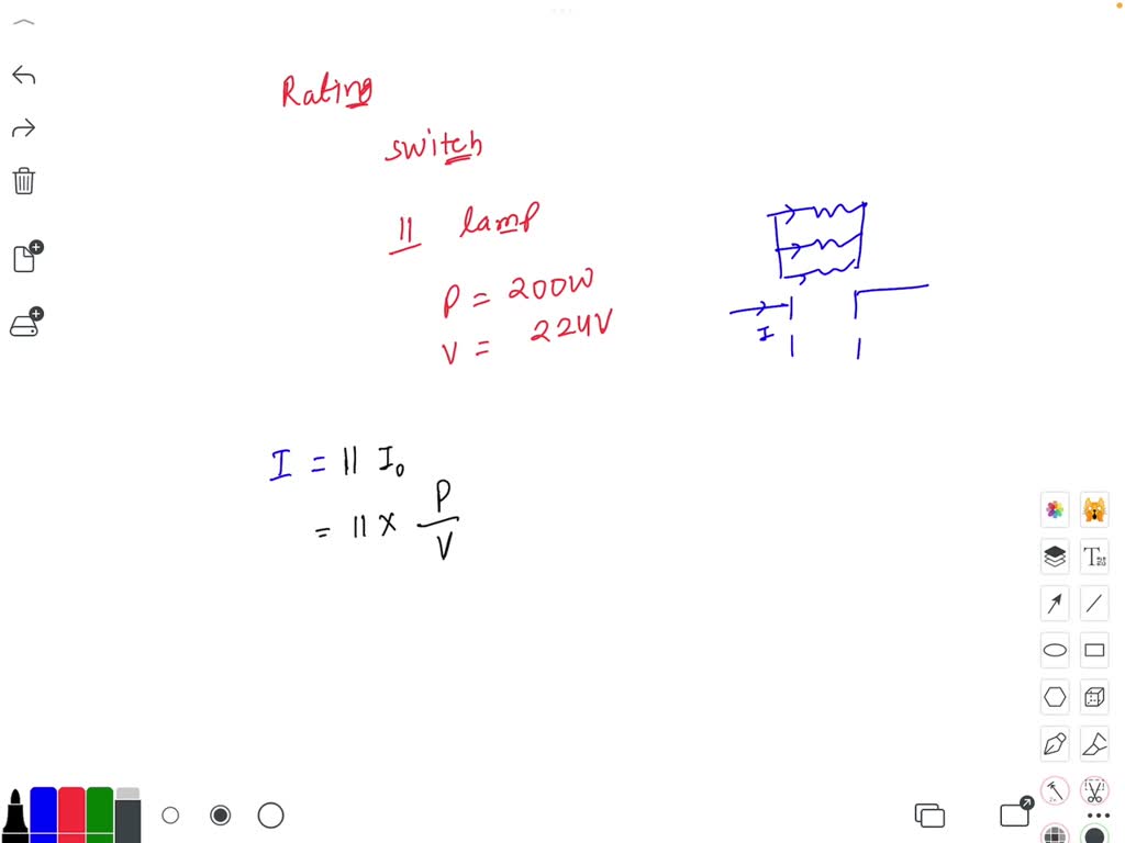 SOLVED: Calculate the minimum rating (in A) required for a switch in ...