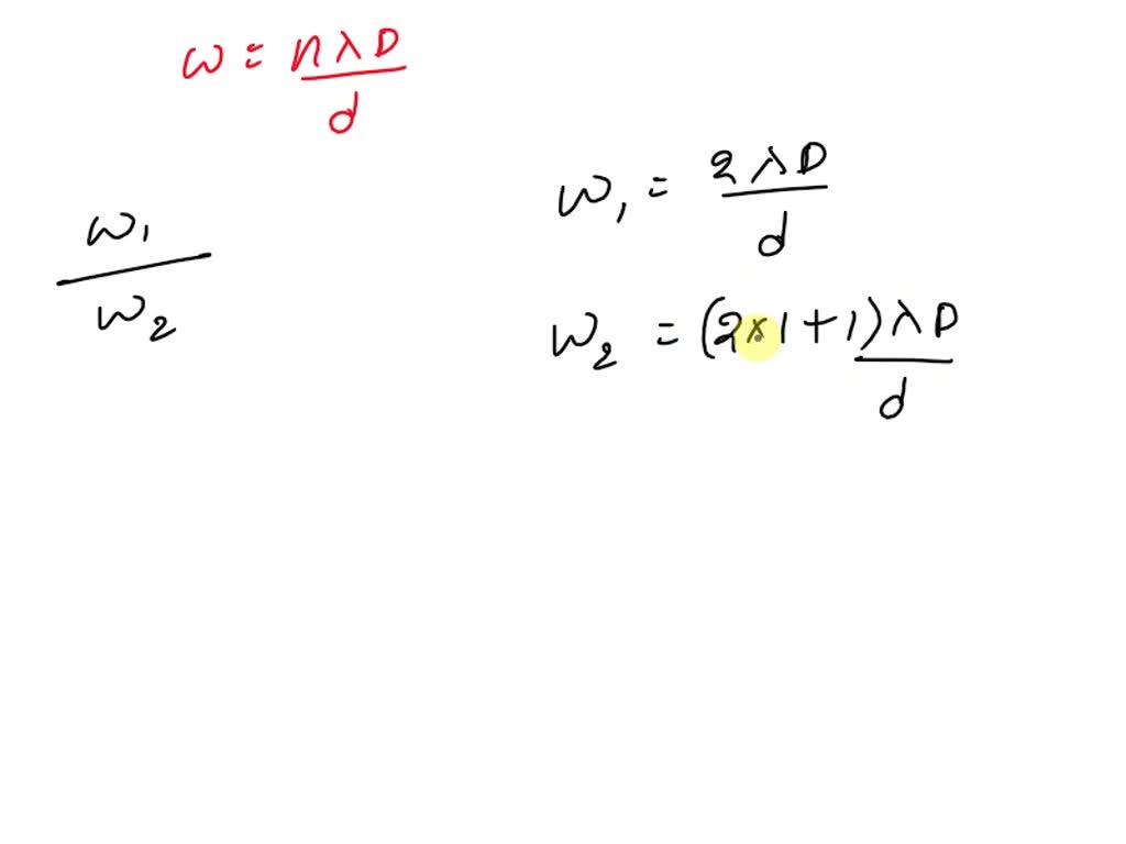 SOLVED: '6.What is the ratio between the width ofthe central maximum ofa single-slit diffraction ...