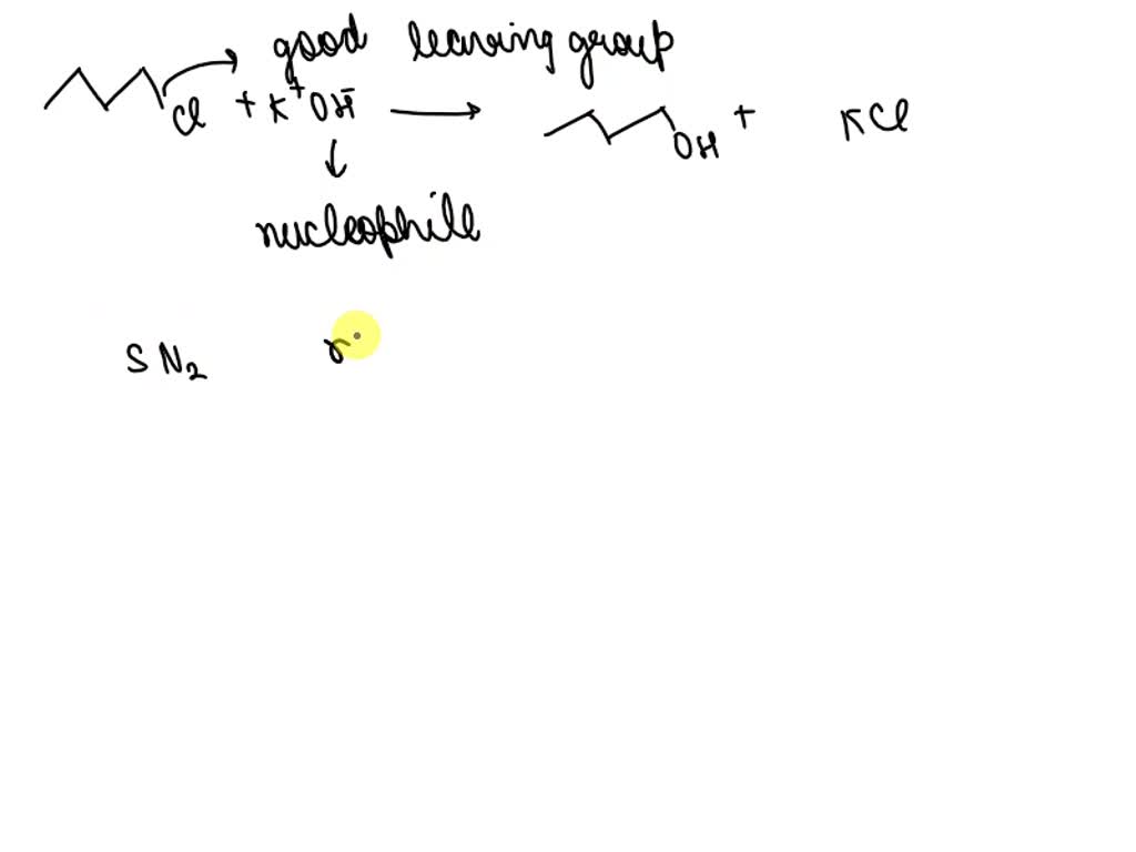 SOLVED: chlorobutane+ ether+ KOH —> 1-butanol If we used excess KOH ...