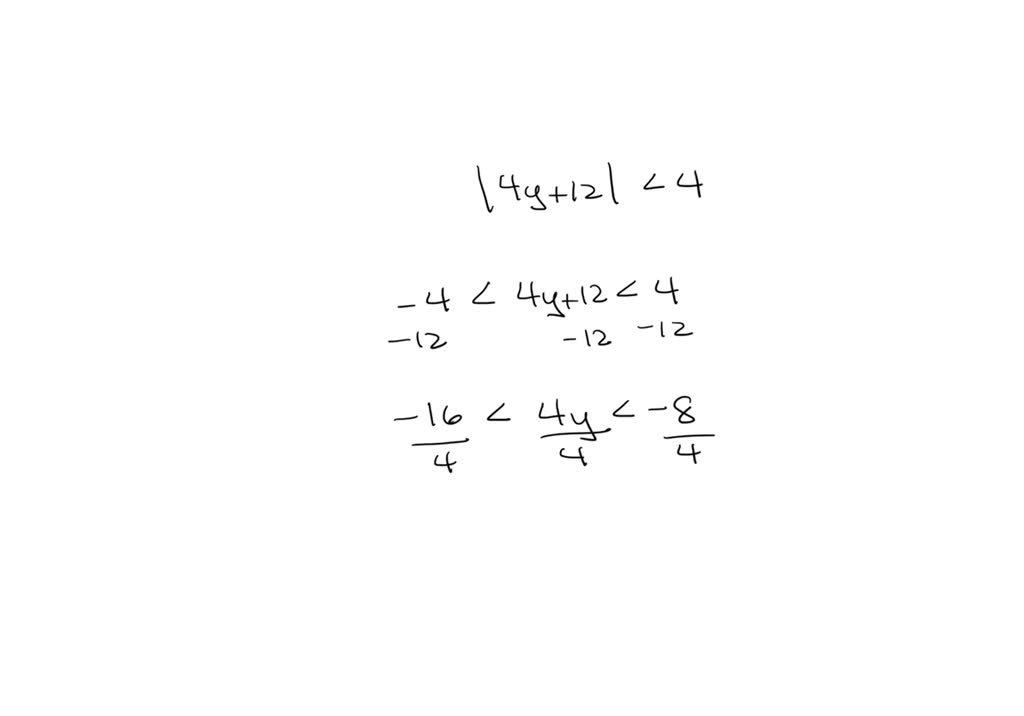 SOLVED: Graph the solution to the inequality on the number line ⎮4y+12⎮