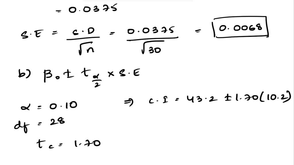 Solved A Estimate The Standard Deviation Of The Error Term Sigma ˆ