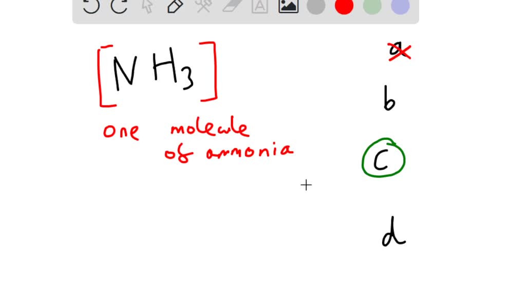SOLVED: 'In this chemical Formula for Ammonia, the Subscripts indicate ...