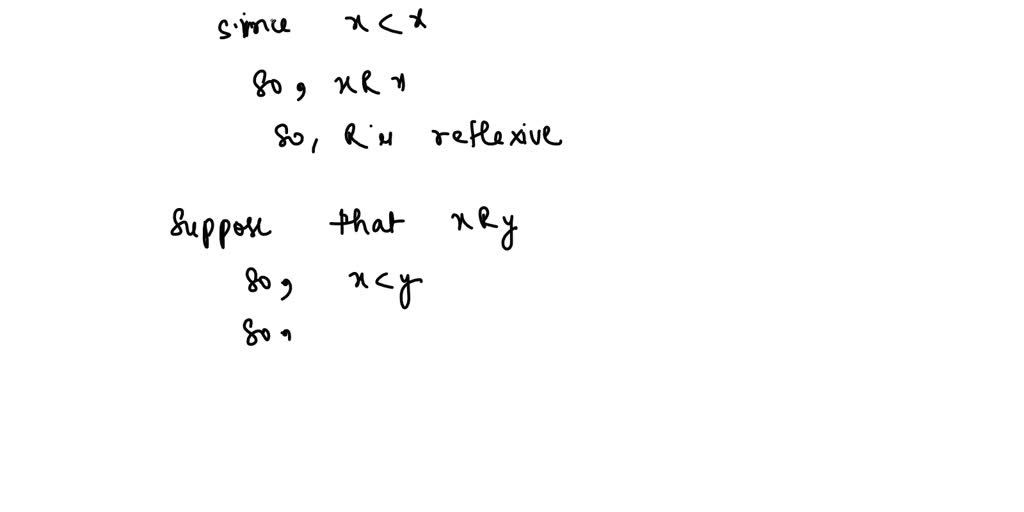 SOLVED: Consider the relation R âŠ† ZxZ given by xRy if and only if x