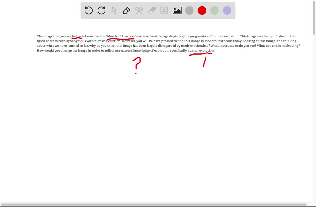 SOLVED: The image that you see below is known as the "March of Progress ...