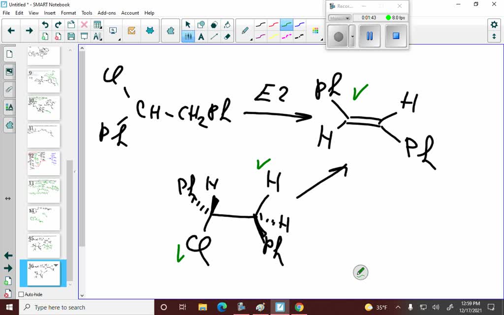 SOLVED: 8 10.1-Chloro-1,2-diphenylethane can undergo E2 elimination to give either cis- or trans ...