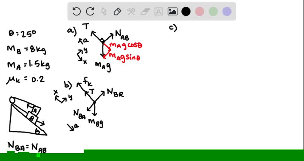 SOLVED: Blocks A sits on top of Block B on a ramp making an angle of ...